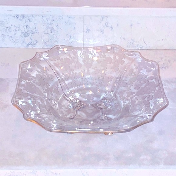 Cambridge Glass Company | Accents | Vintage Crystal Console Bowl Etched ...